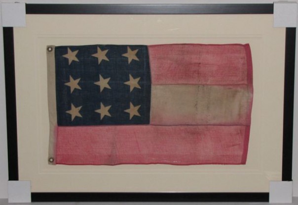 Antique UCV Confederate 9 Star First National Flag