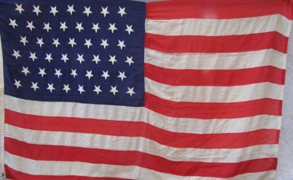 Antique 45 Star US American Flag 6'x9' - Historical Americana