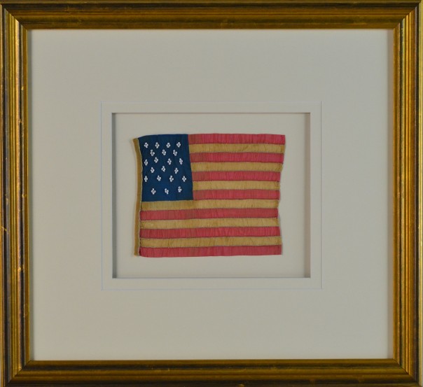 21 Star American Flag Hand Sewn Silk SKU 11085 - Historical Americana