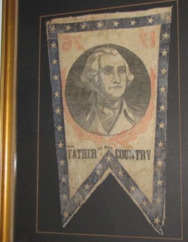 1876 Large George Washington Banner, Centennial held in Philadelphia in ...