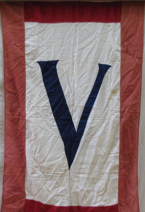 WW II V For Victory Banner ~ SKU 9804 / SOLD - Historical Americana