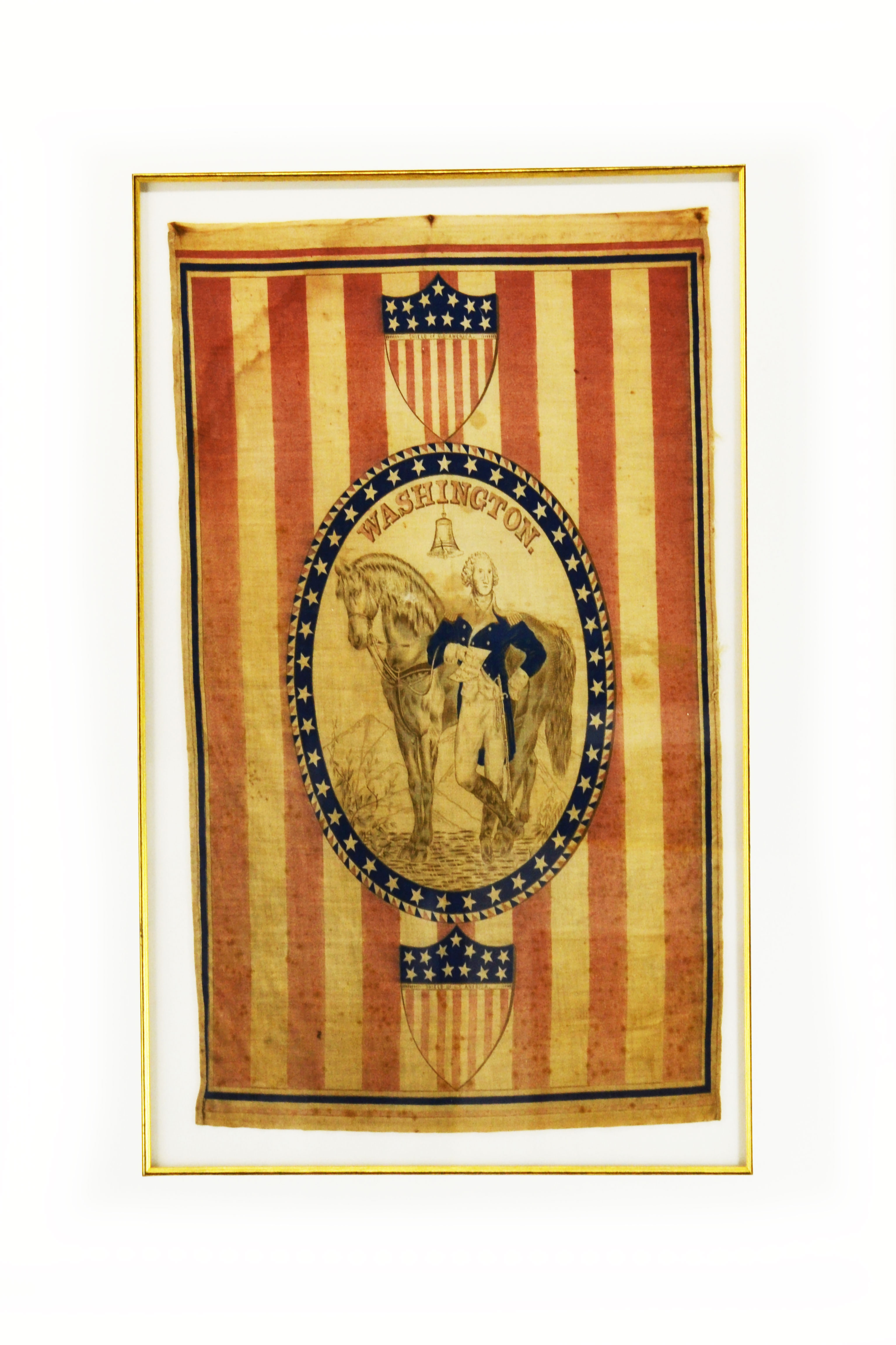 George Washington Flag Framed / SOLD - Historical Americana